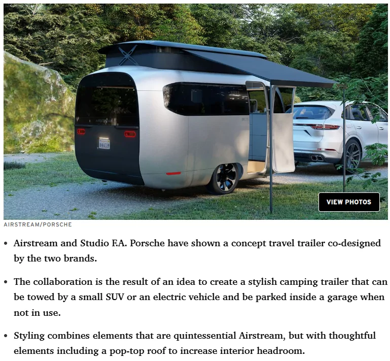 Airstream and Studio F.A. Porsche Reveal the Camping Trailer of the ...