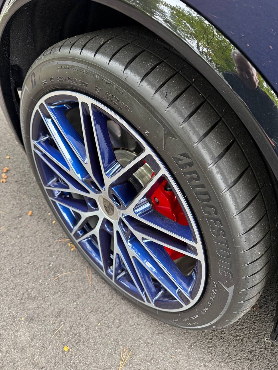 Beautiful new Gentian Blue / Bordeaux Red Macan Turbo EV Delivered ...