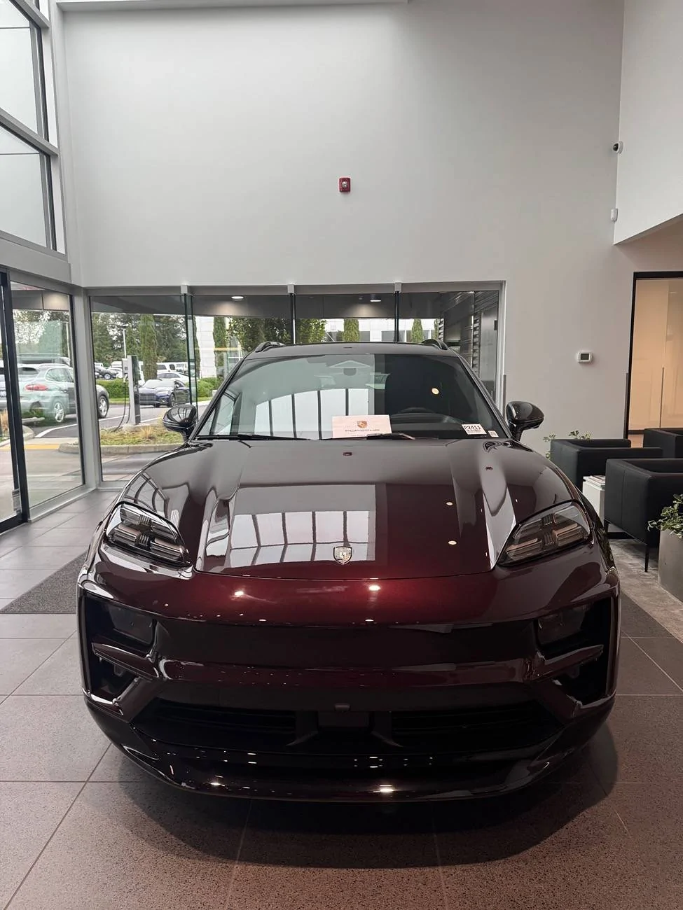 Photos: Carbon Fiber Wheels / Side Blades on Macan EV in Copper Ruby ...