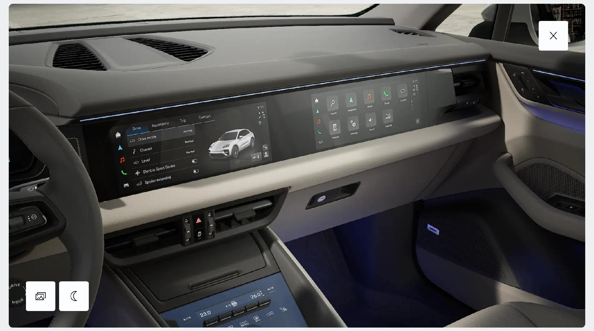 Single display has better integration on the dash. | Macan EV Forum ...