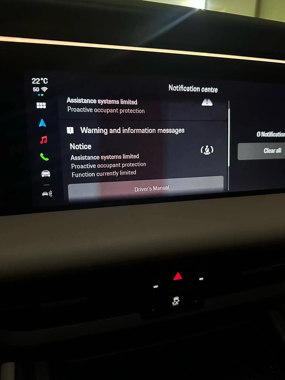 Assistance systems limited - Proactive occupant protection | Macan EV ...